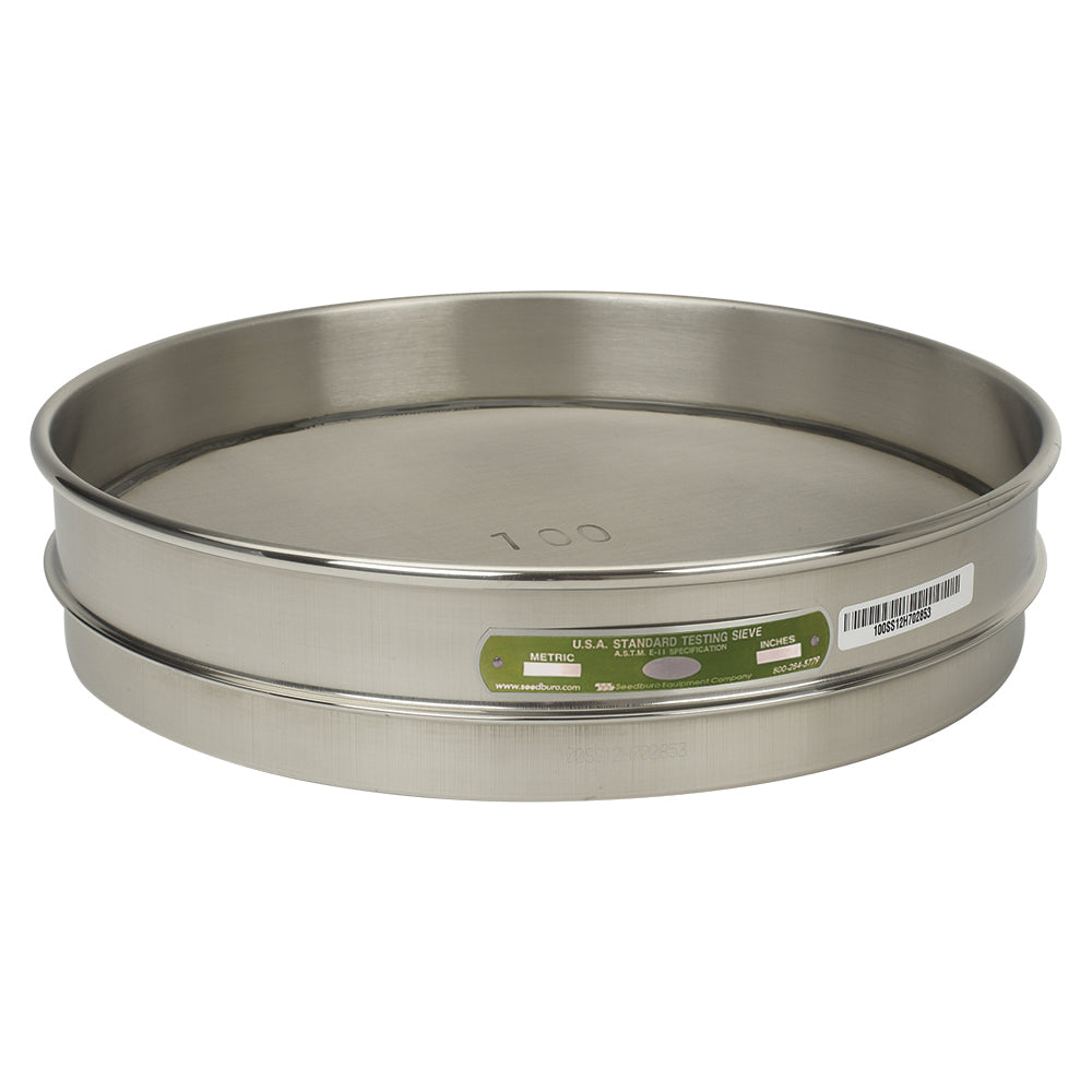 U.S. Testing Sieves 12" Half Height Stainless Steel Frame – Seedburo ...